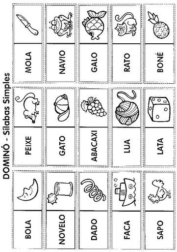 Pedagógiccos: Dominó- sílabas simples