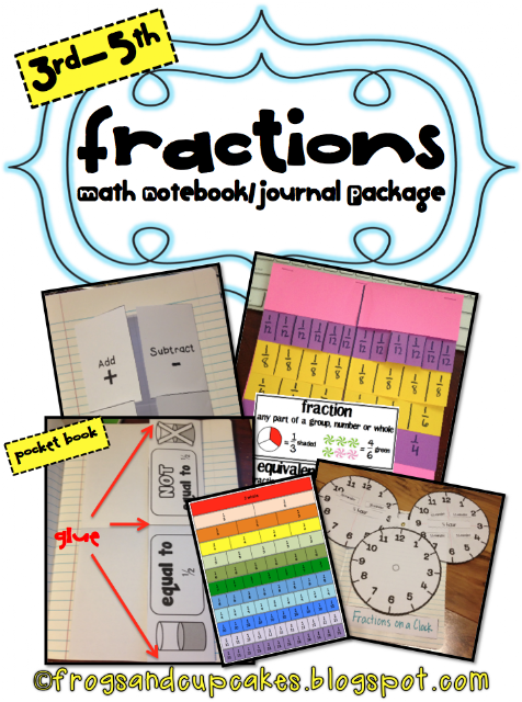 Tales of Frogs and Cupcakes: Fractions Math Notebook/Journal Package