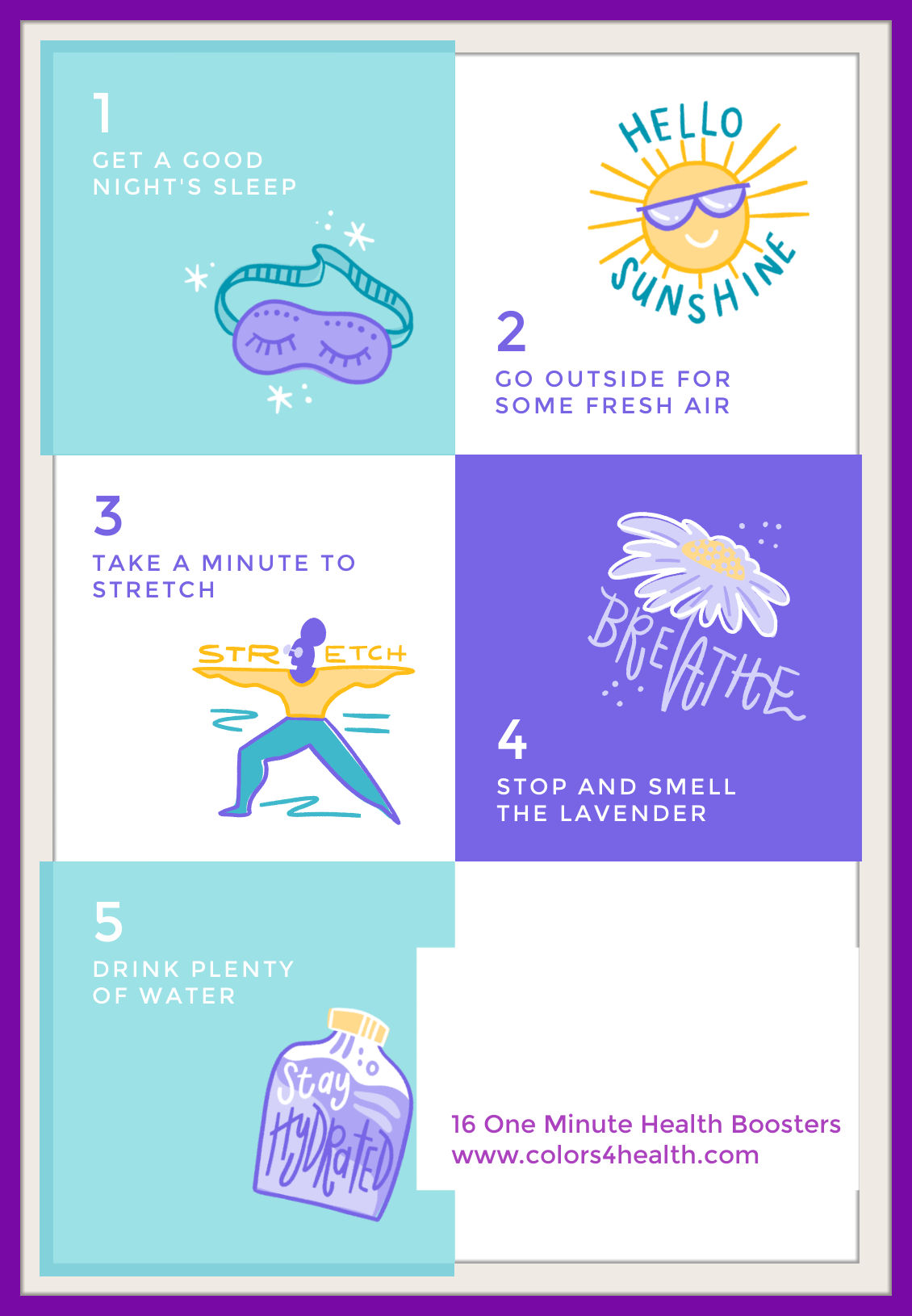 Colors 4 Health: 16 One Minute Health Boosters