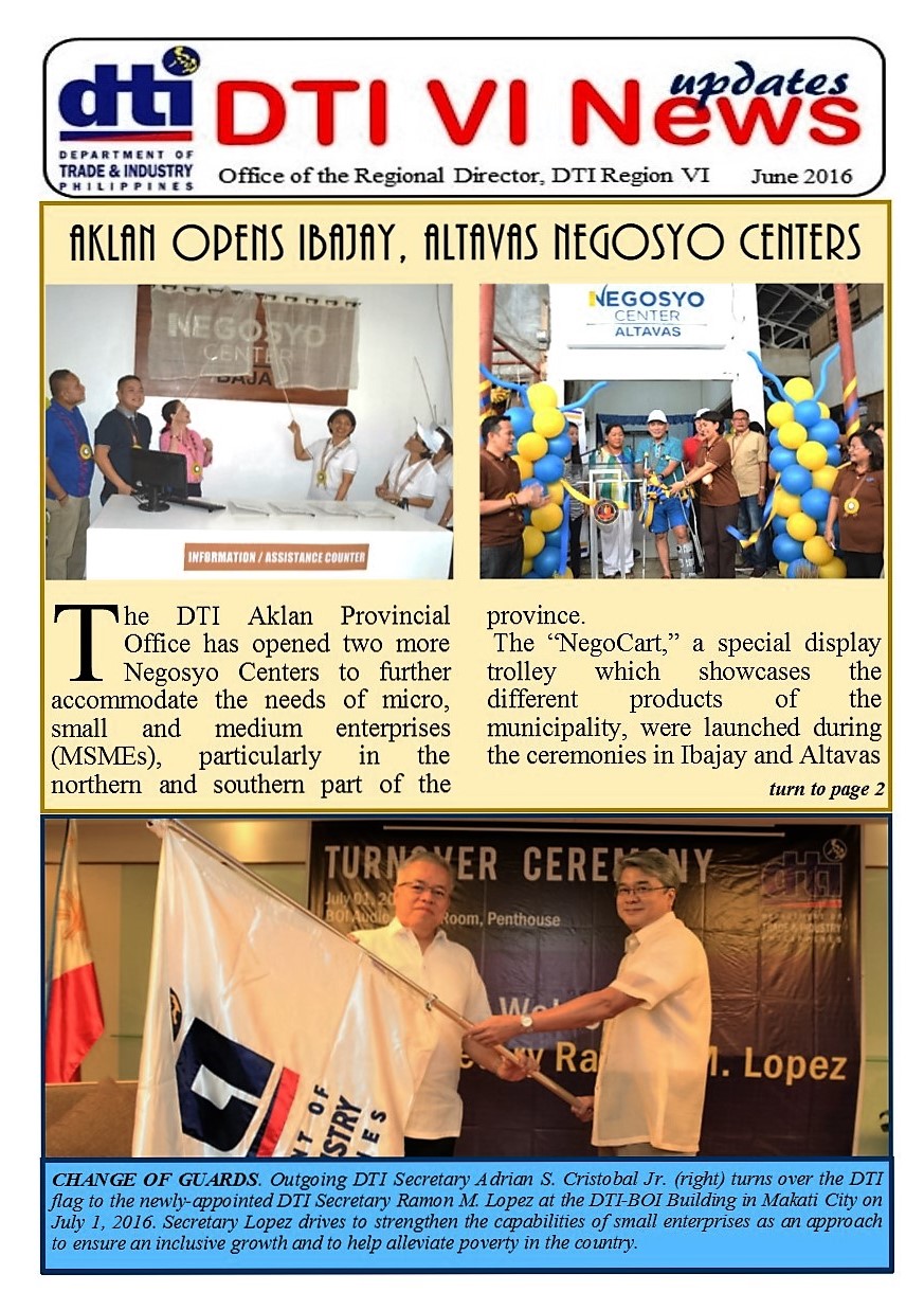 DTI VI News: DTI News Updates for June 2016