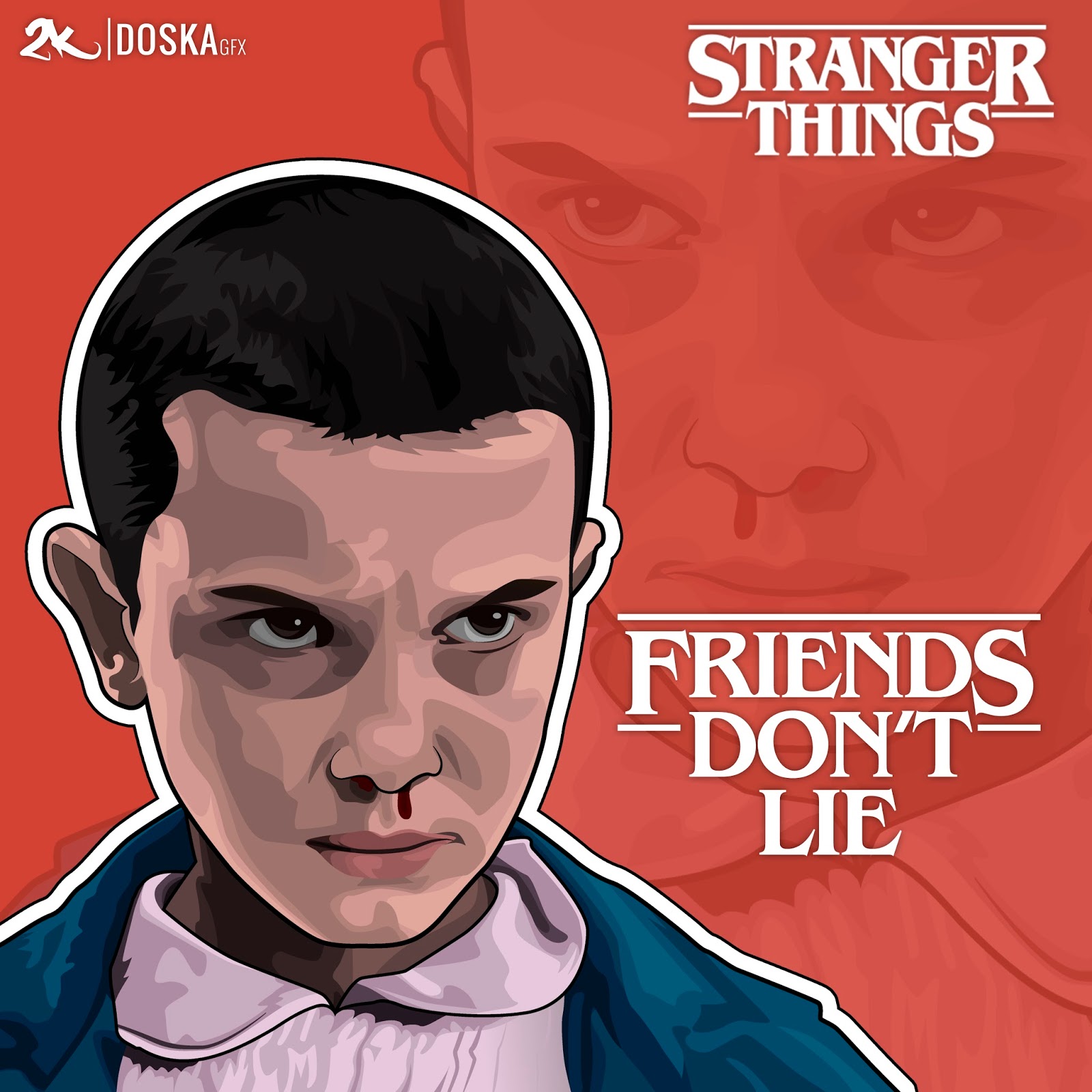 Doska Gfx: Ilustración Vectorial Eleven Stranger Things