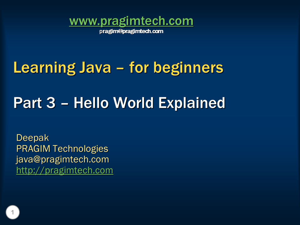 Sql Server Net And C Video Tutorial Java Hello World Explained