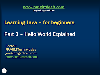 Sql server, .net and c# video tutorial: Java hello world explained