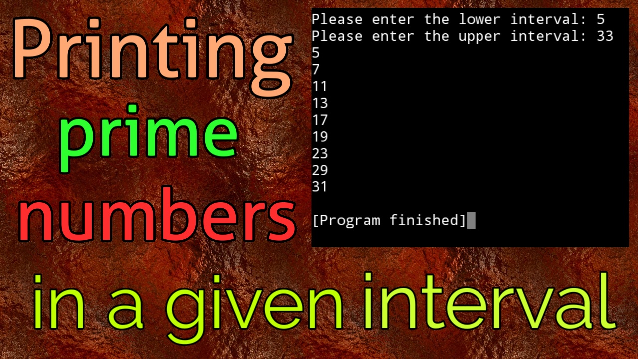 Printing Prime Numbers In A Given Interval Python Boicoder