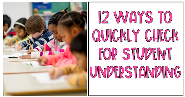 Teaching in Paradise: 12 Ways to Quickly Check for Student Understanding