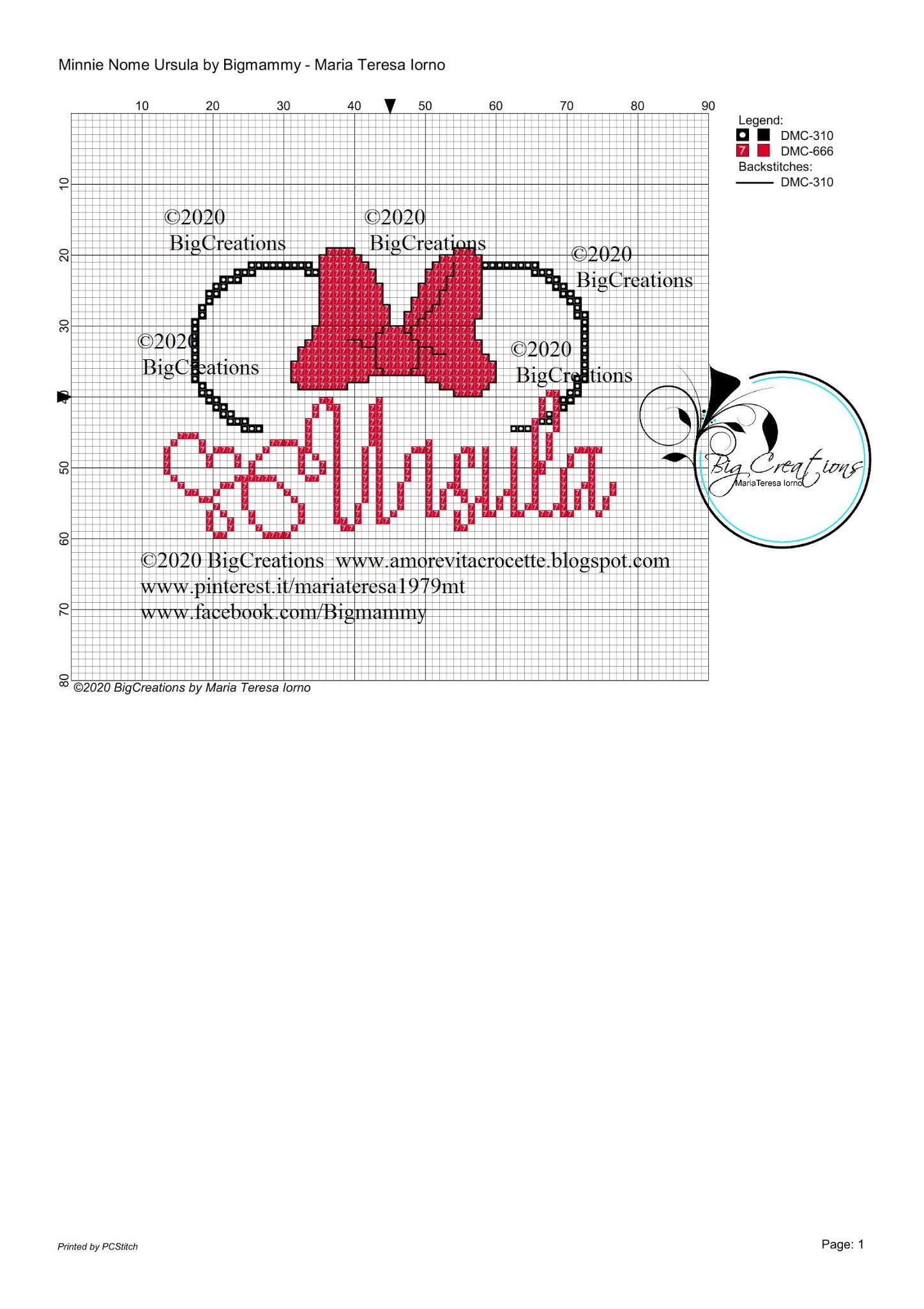 amorevitacrocette: Ursula Minnie fiocco rosso