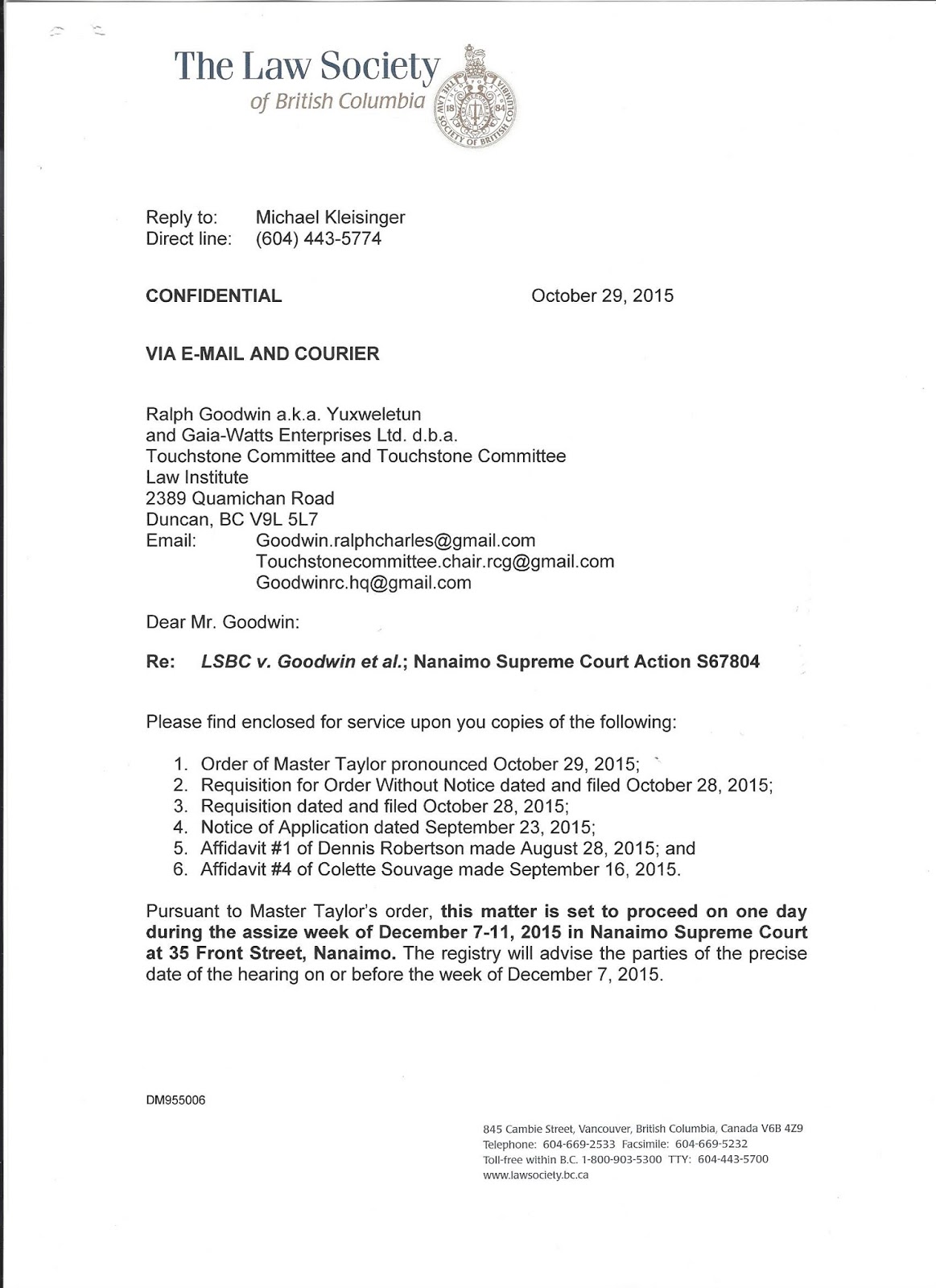 Competent Legal Counsel Of Choice: LSBC Contempt Citation 2015 Against SQYX