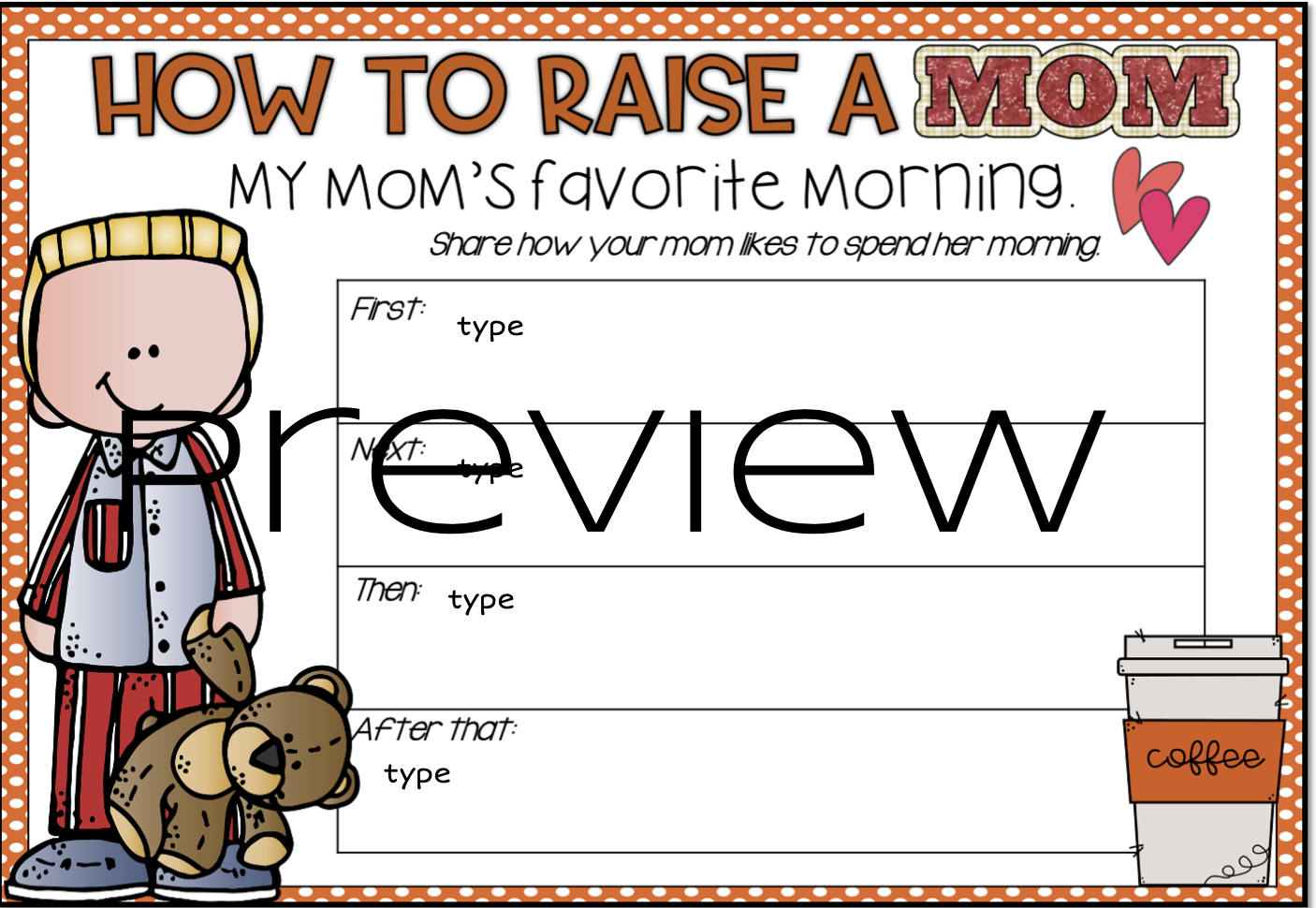 1st Grade Hip Hip Hooray!: How to Raise a Mom...Perfect for Mother's Day!
