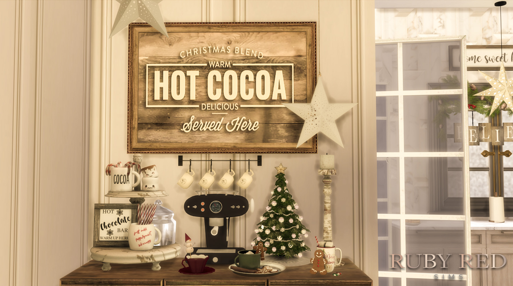 Sims 4 Christmas Wall Art 聖誕壁畫 [FREE] [Ruby Red Sims]