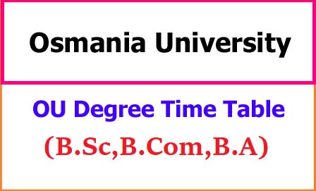 Osmania University Degree Exam Time Table 2024 - EdNewz.in