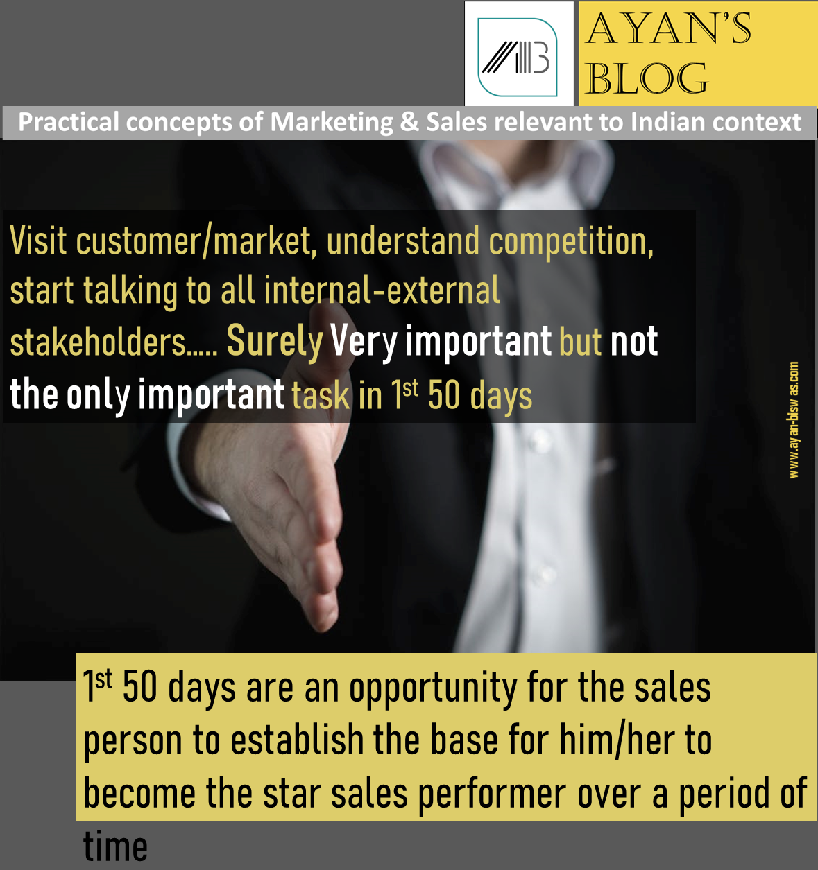 First 50 days in new sales role/function