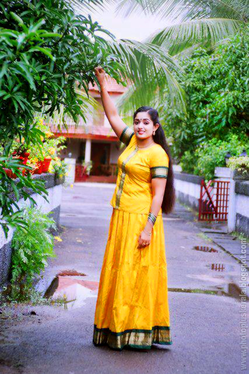 KAVYA MADHAVAN MALAYALAM ACTRESS SO CUTE IN YELLOW LOND SKIRT AND LONG ...