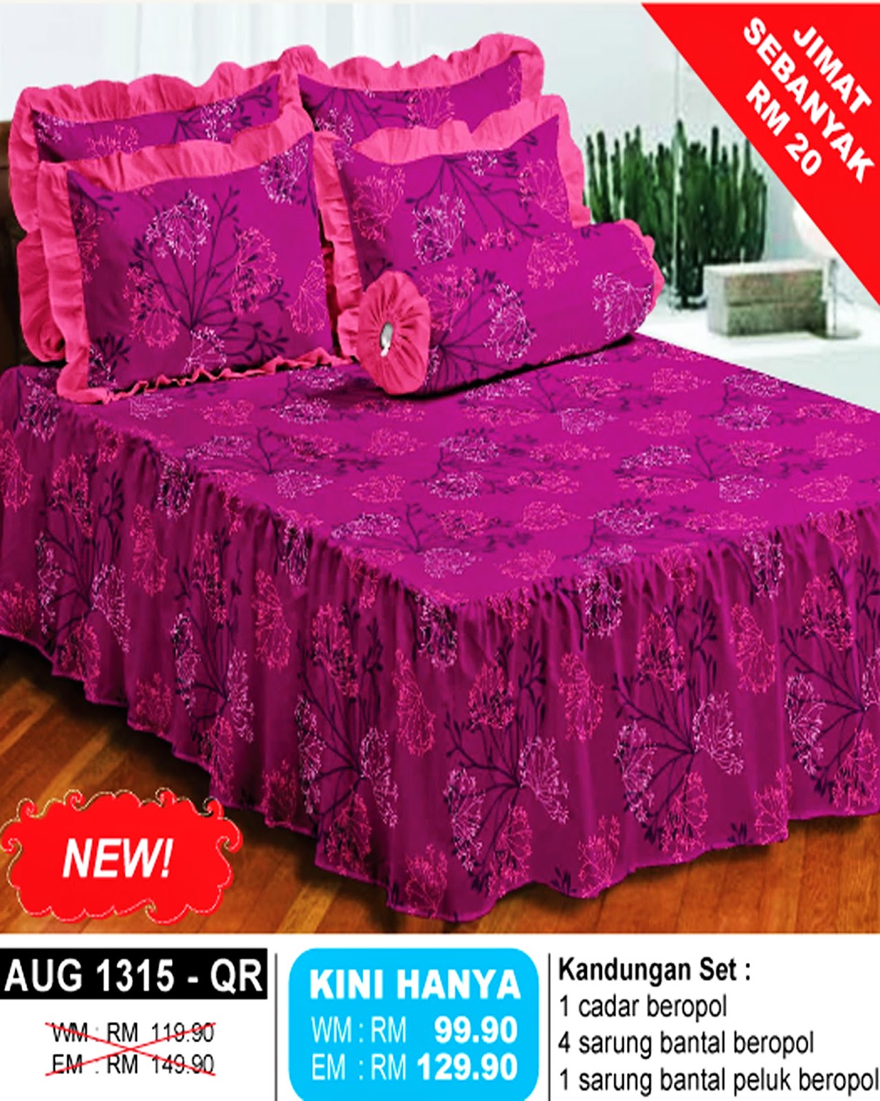 Cadar Asmida: SET CADAR QUEEN BEROPOL AUG