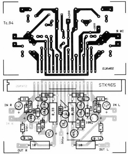 Rangkaian Power Amplifier STK465 Stereo 60 Watt