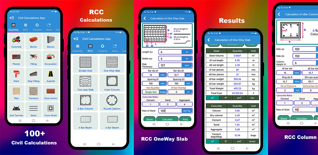 Civil Calculation App & Construction Calculator
