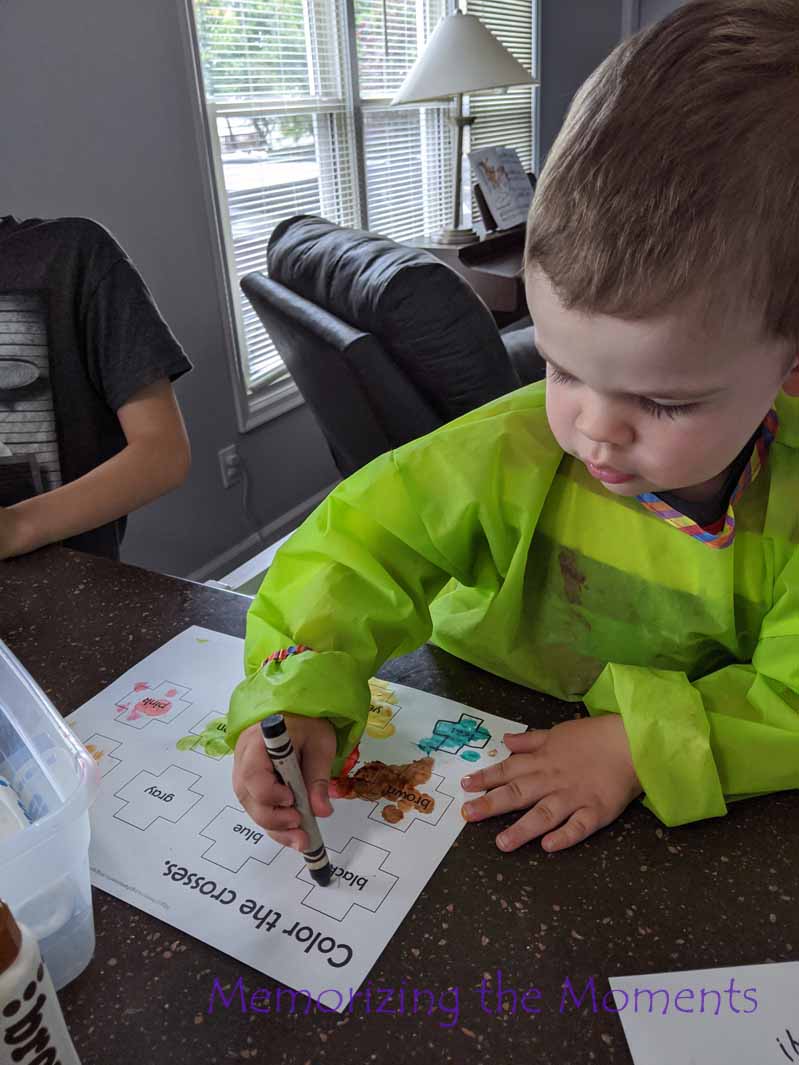 Memorizing the Moments: Tot School Cross Activities