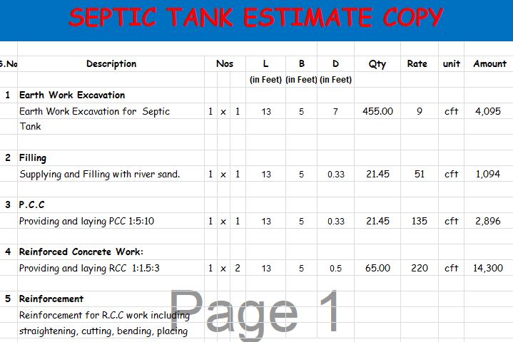 Septic Tank Design Calculations Excel - Design Talk