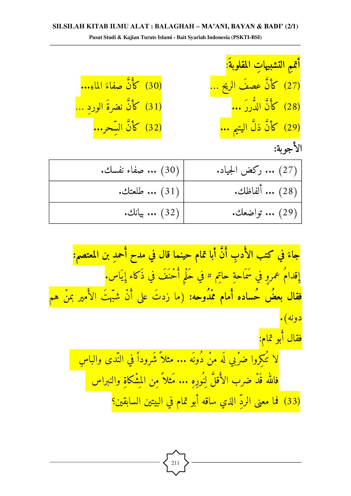 Soal Tanya Jawab Balaghah 35 : TASYBIH MAQLUB (Ilmu Balaghah: Ma'ani ...