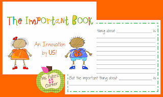 Classroom Freebies Too: The Important Book Writing Printables