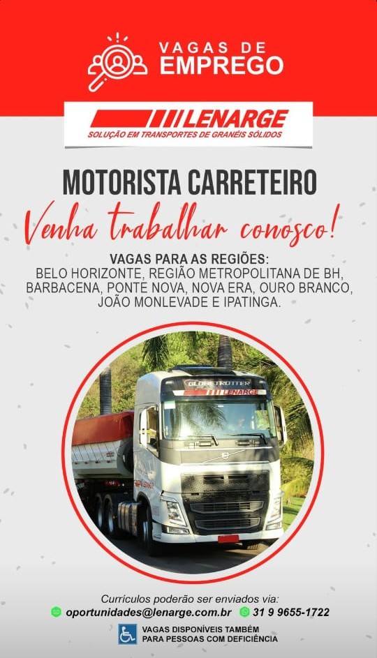 Lenarge Transportes abre novas vagas para motoristas carreteiros