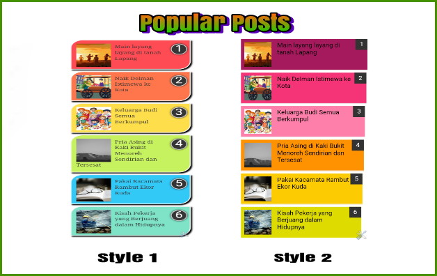Cara Membuat Widget Popular Post Warna Warni Keren di Blog - Santos Blog