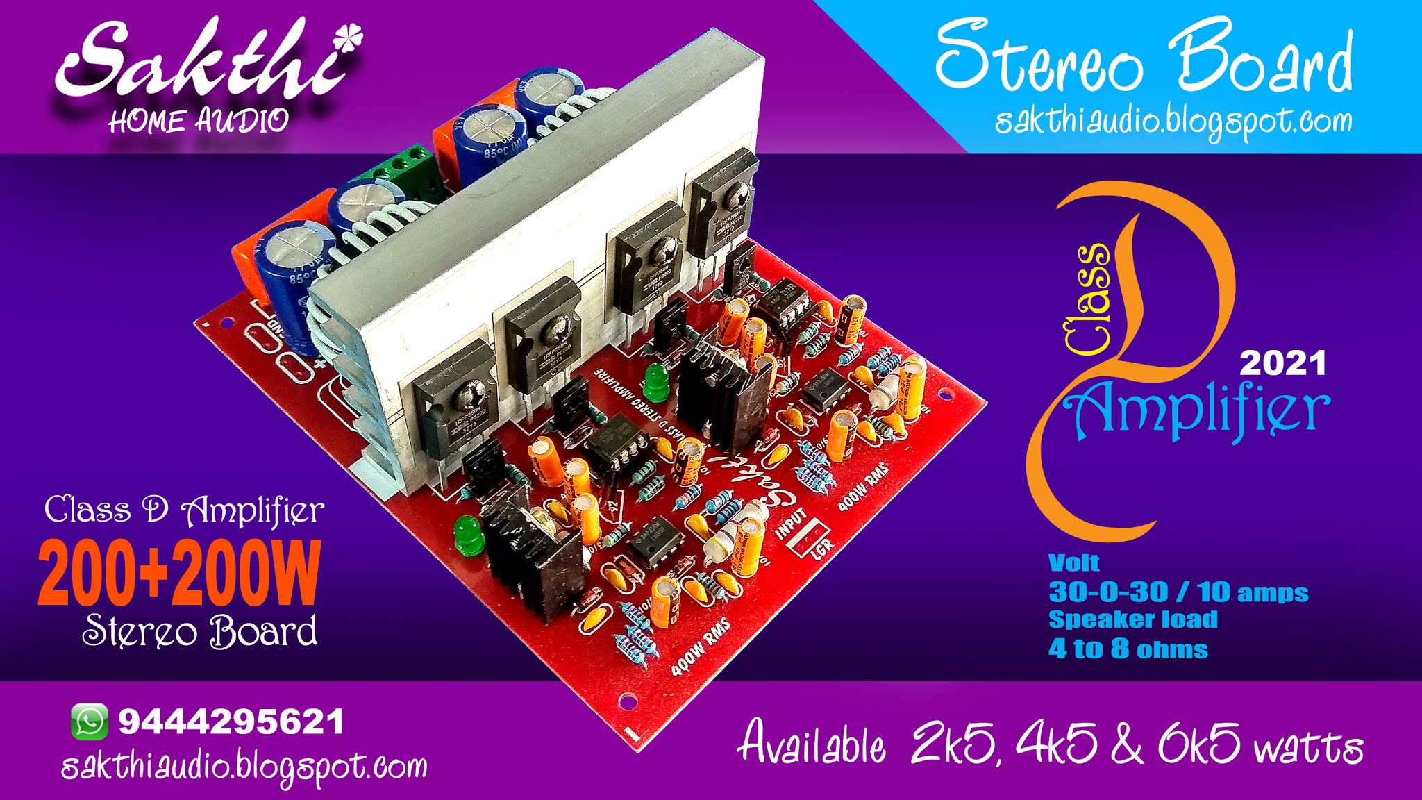SAKTHI AUDIO CHENNAI SALEM: CLASS D AMPLIFIER 200W STEREO