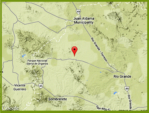 Pinos Zacatecas Mexico Map