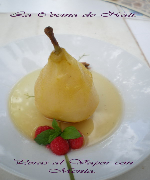 POSTRES DE LA - A- A LA -Z-: PERAS AL VAPOR CON MENTA.