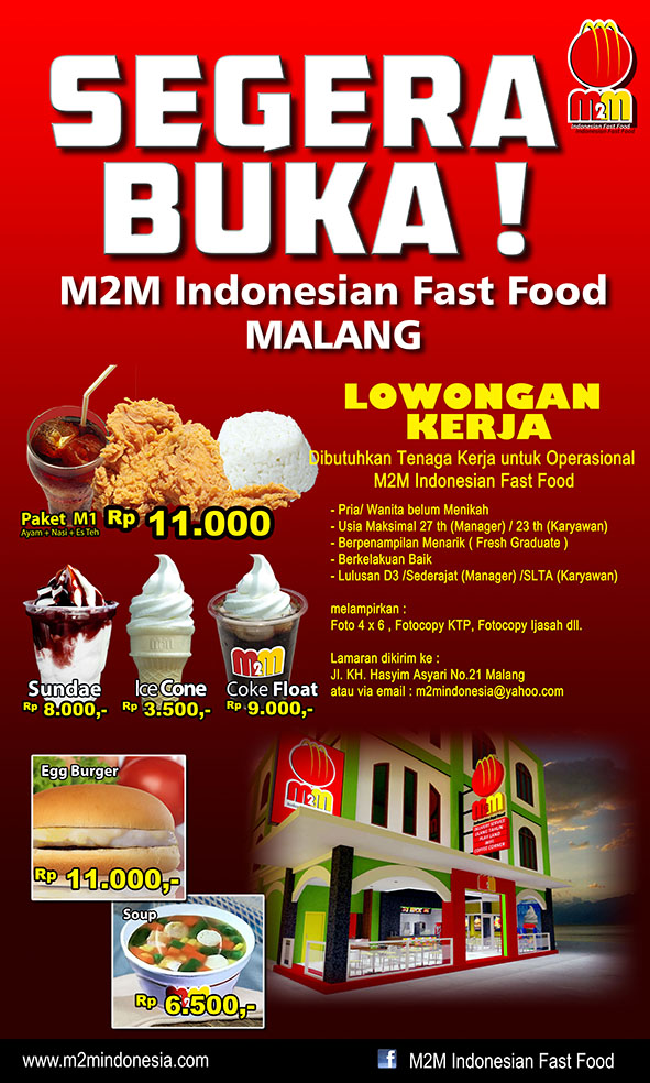 M2M Indonesian Fast Food Segera Buka di Malang, 'Kera Ngalam' Ayo ...