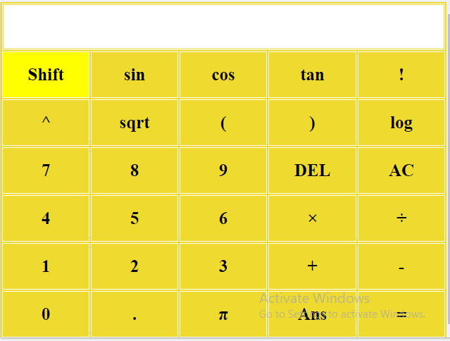 Source code of Scientific calculator: