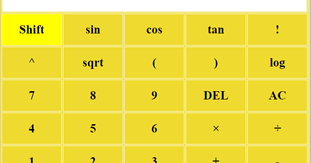 Source code of Scientific calculator: