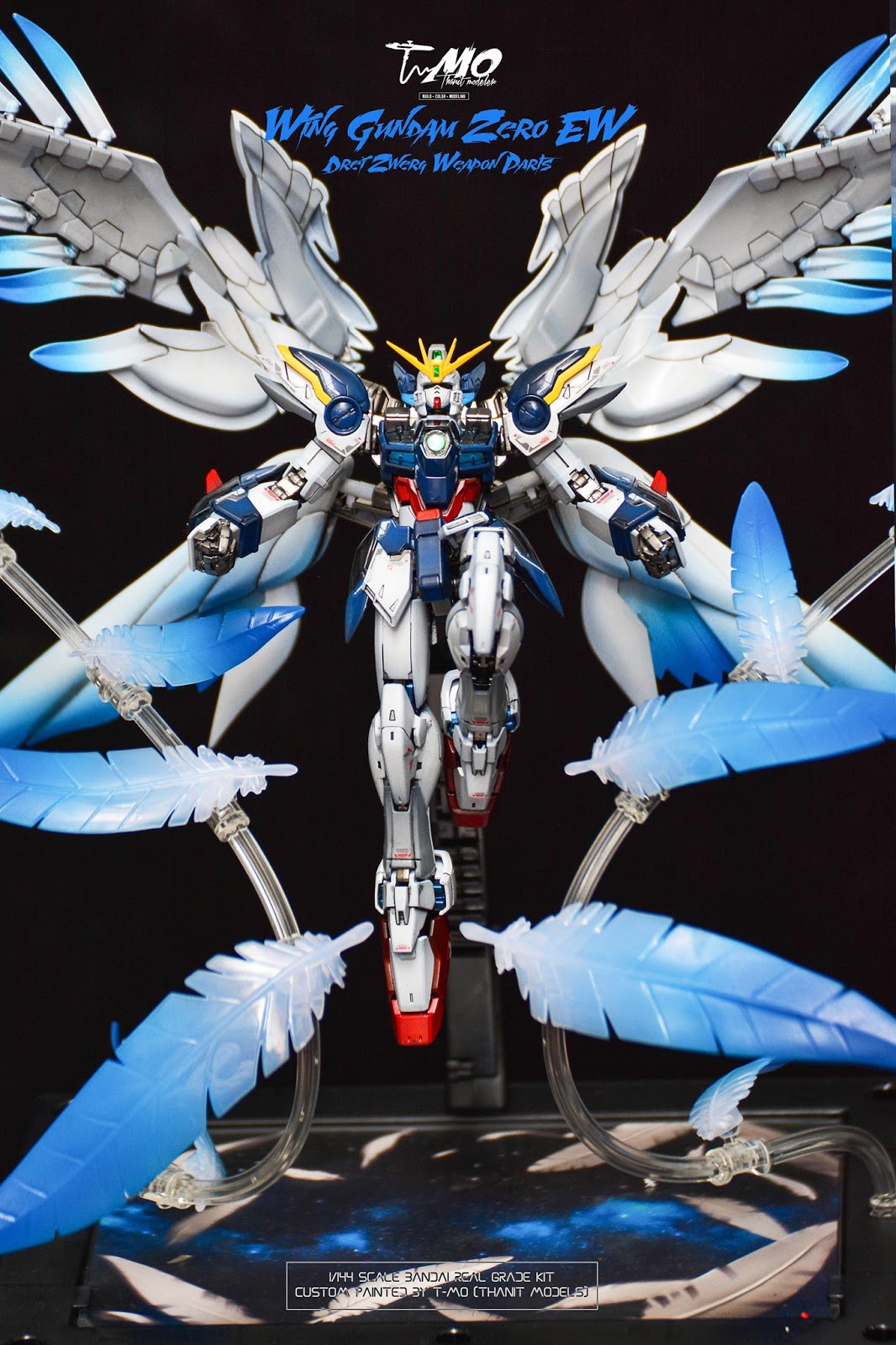 GUNDAM GUY: RG 1/144 Wing Gundam Zero + Weapon Part Set - Painted Build
