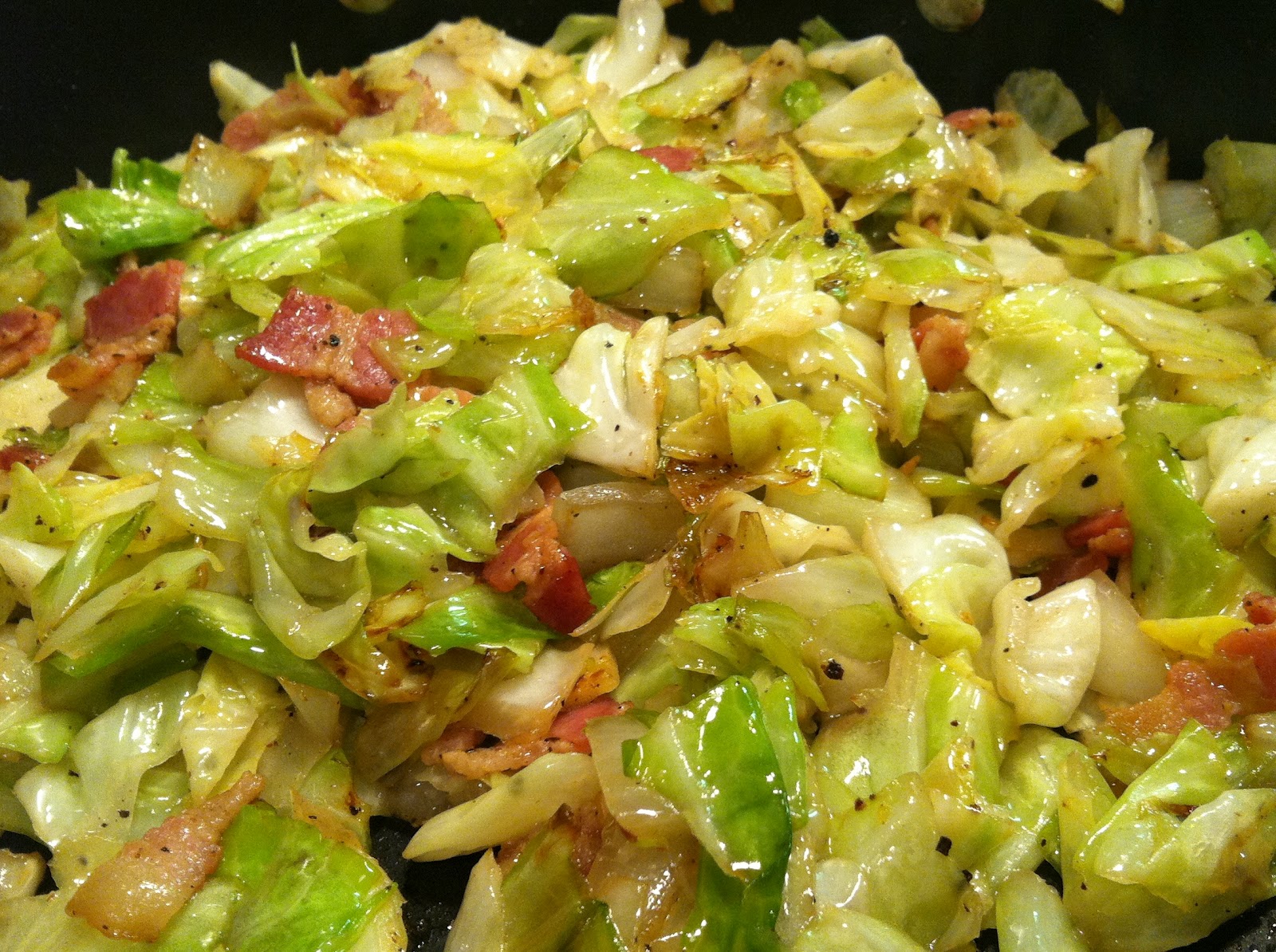 boiled cabbage with bacon