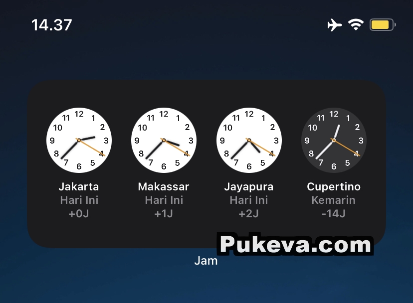 Cara Mengatur Waktu pada Widget Jam iPhone iOS 14 | PUKEVA