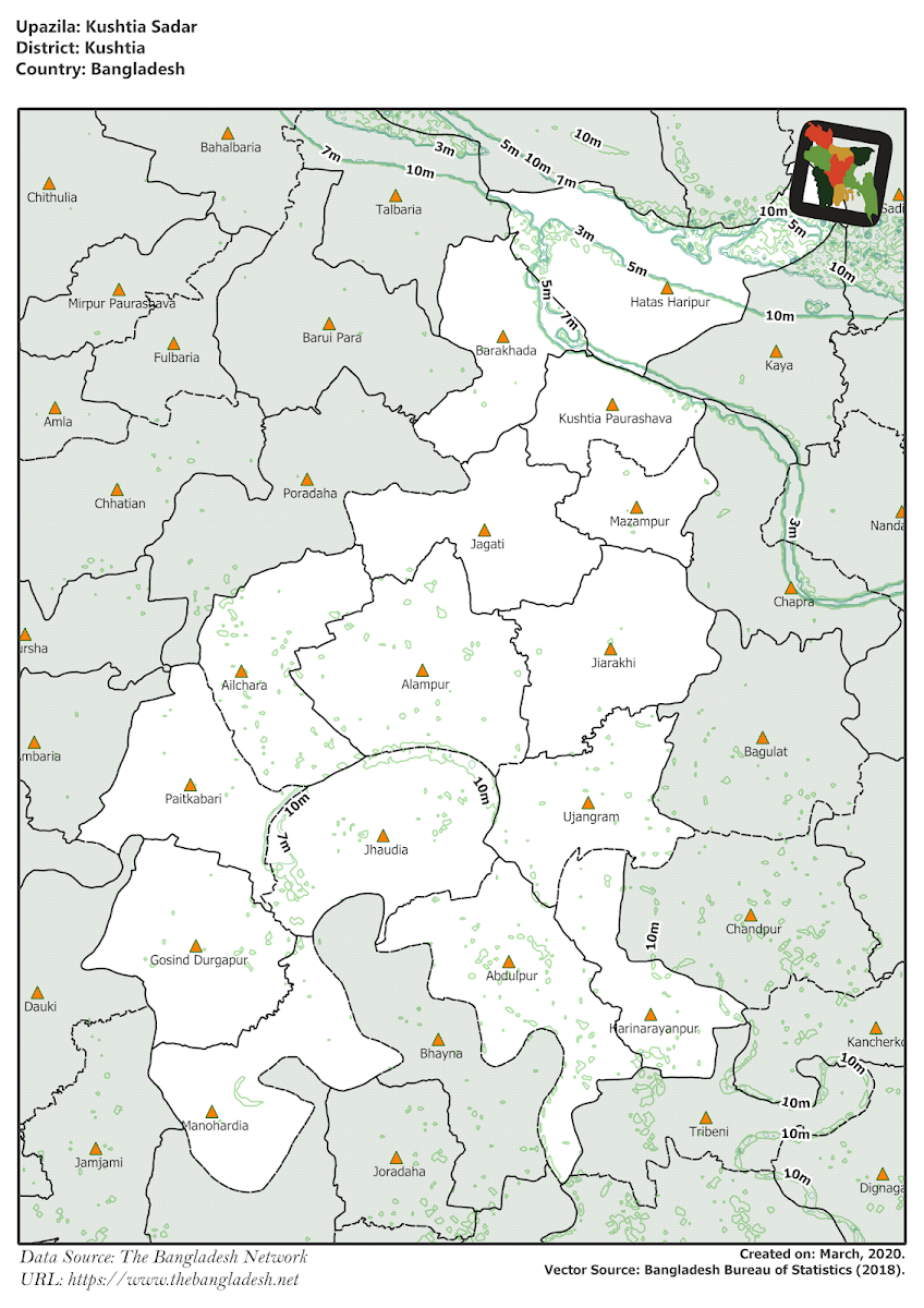 Mouza & Land Use Maps of Kushtia Sadar Upazila, Kushtia, Bangladesh ...