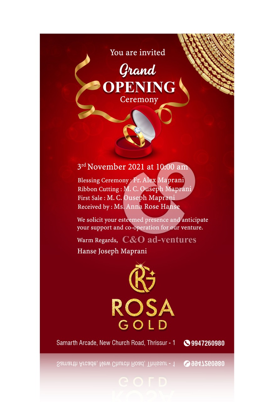 C & O ad-ventures: Rosa Gold Jewelry Inauguration Banner