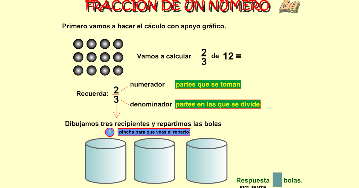 LAS COSAS DE LUIS: CALCULAR LA FRACCIÓN DE UN NÚMERO