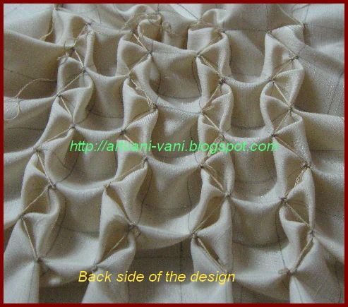 Vani's blog 2 : Canadian smocking by joining 2 points Shell design