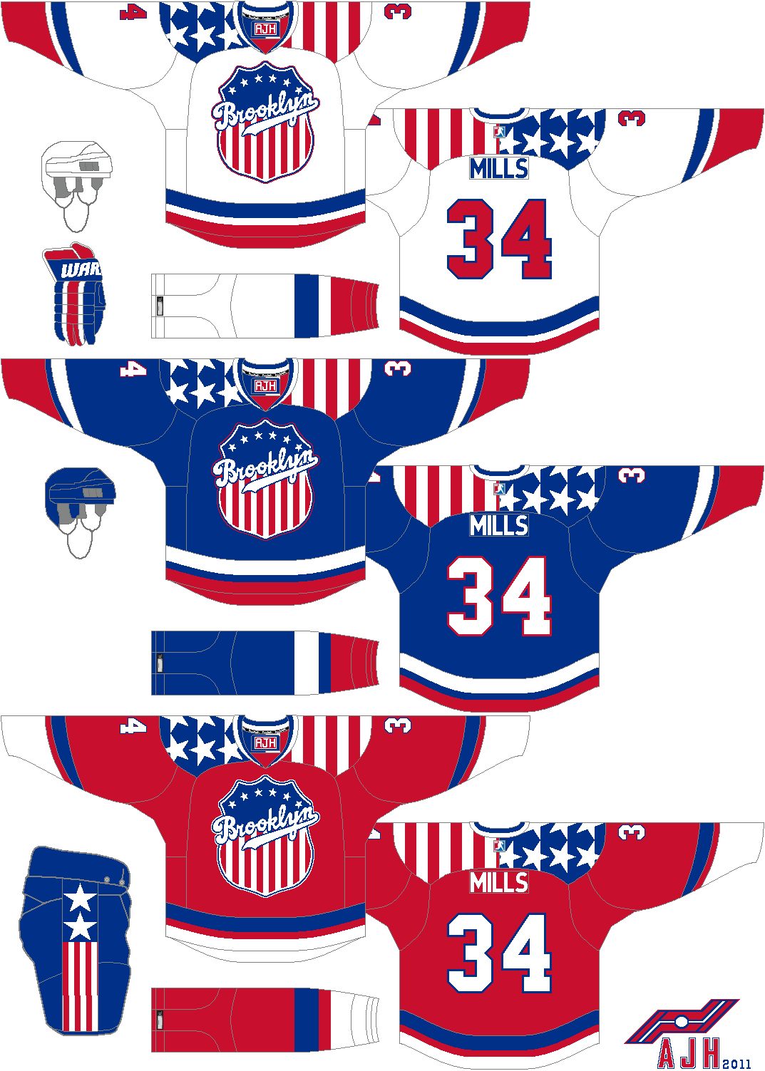 AJH Hockey Jersey Art: Brooklyn Americans Concept