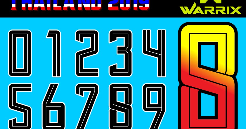 football font jersey font: โหลดฟรี Thailand warrix sport 2019 Font free