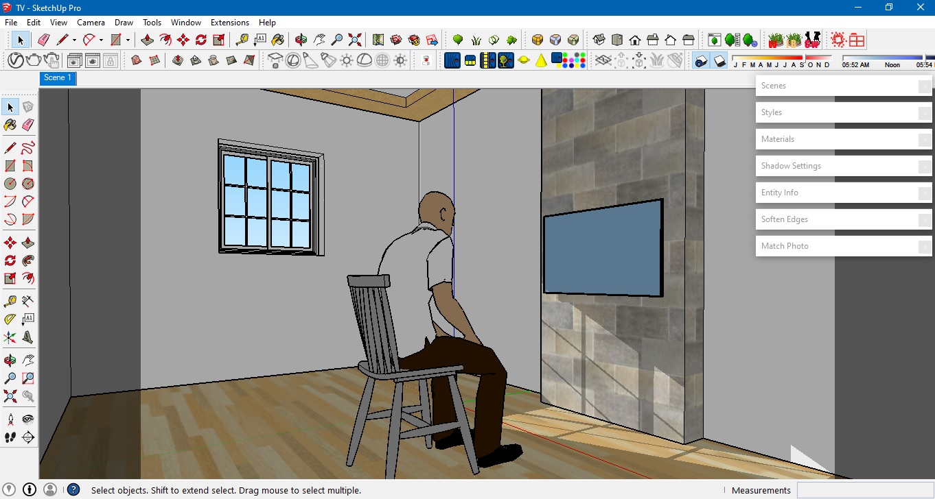 How to achieve realistic TV lighting using V-Ray for SketchUp and Photoshop