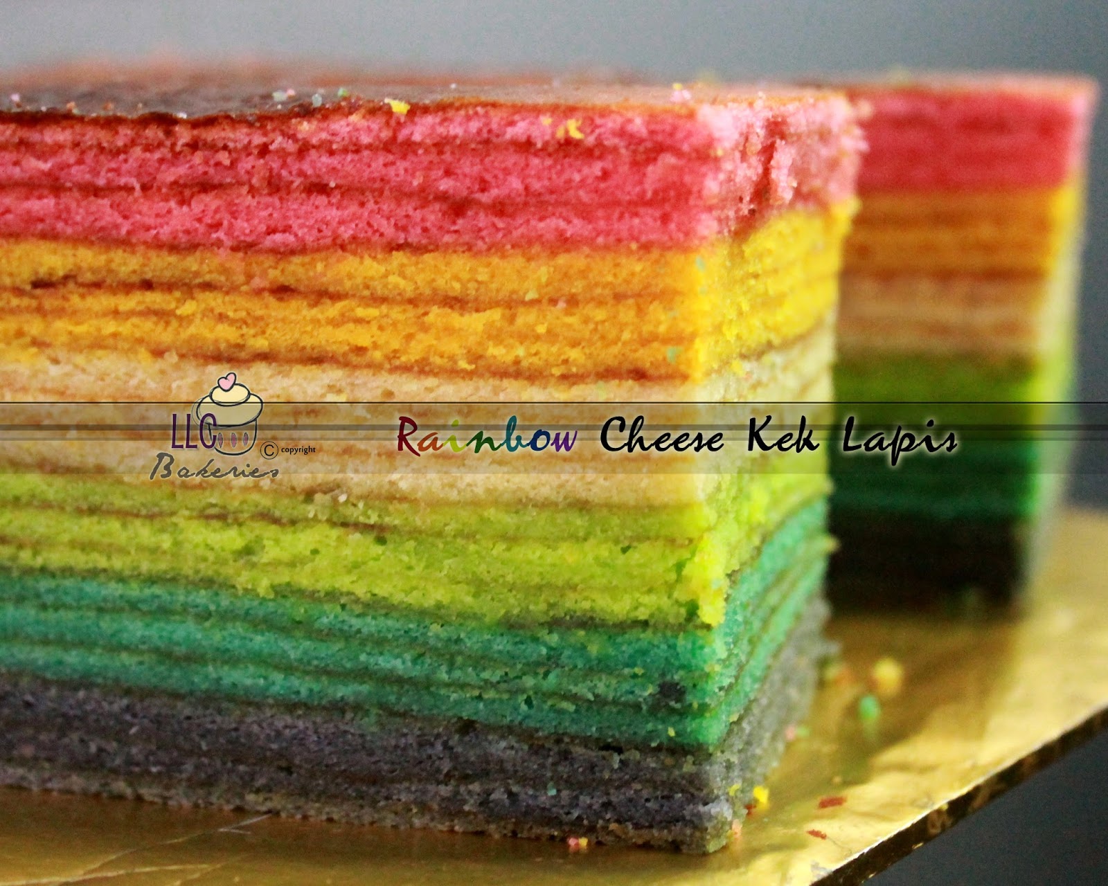 LLC Bakeries: Rainbow Cheese Kek Lapis - 新年快乐，猴年齐齐旺，恭喜发财
