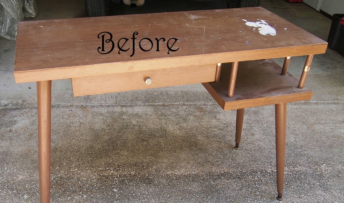 A Place for Margo's Stuff: Mid Century Desk Update and makeover