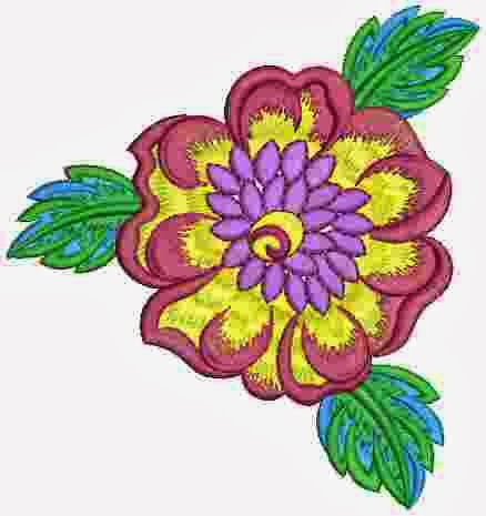 EmbDesignTube: Scintillating Contrast Color Floral Patches Designs