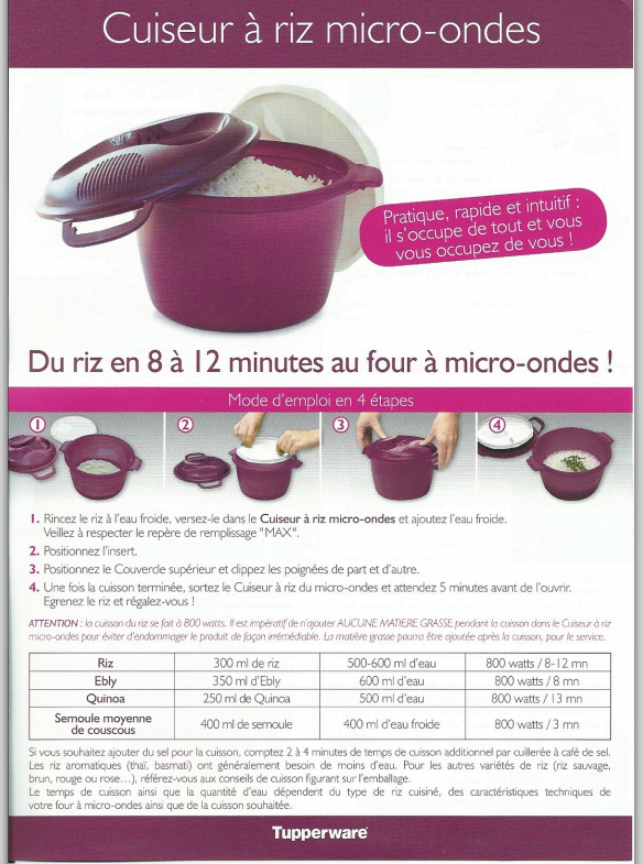 Cris Tupperware: cuiseur a riz