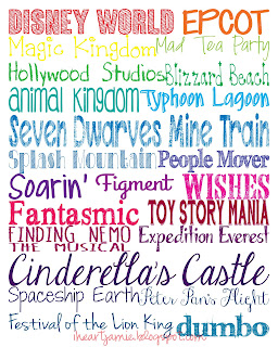 iHeart: Printable: Disney: Disney World Subway Art