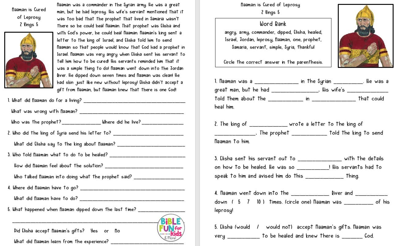 Naaman Visited God's Prophet Elisha | Bible Fun For Kids