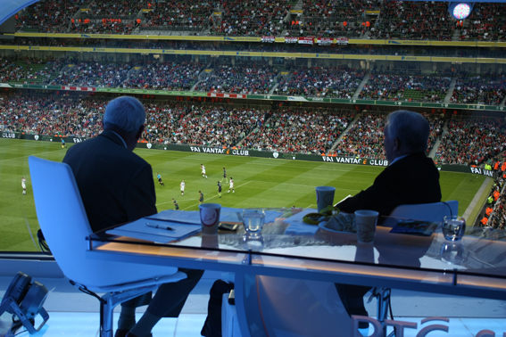 pixelated: Tv set in Aviva Stadium