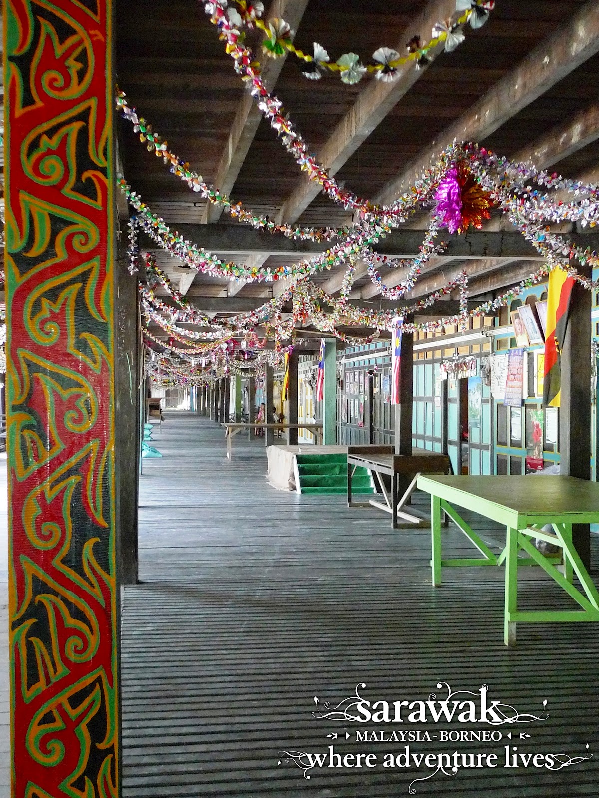 Sarawak Malaysia Borneo: A longhouse made entirely out of ‘belian’ wood.
