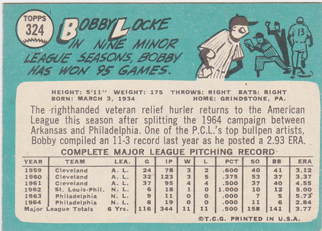 The Five Tool Collector: Topps Bobby Locke PC